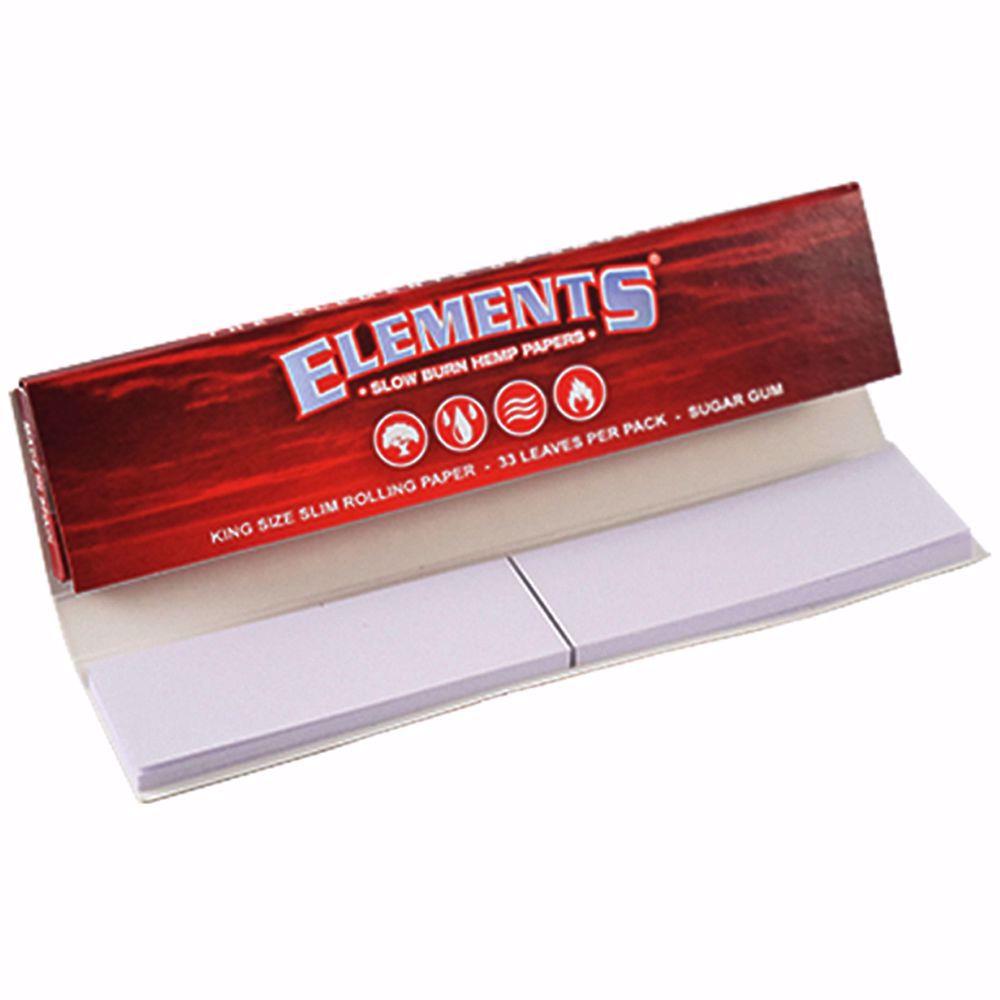 ELEMENT'S RED KING SIZE SLIM CONNOISSEUR SLOW BURN HEMP PAPERS + TIPS ...