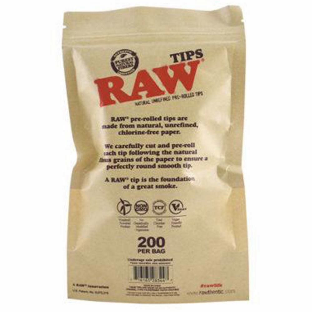 Raw Pre-Rolled Rolling Tips • 200 Per Bag | Rolling Ace