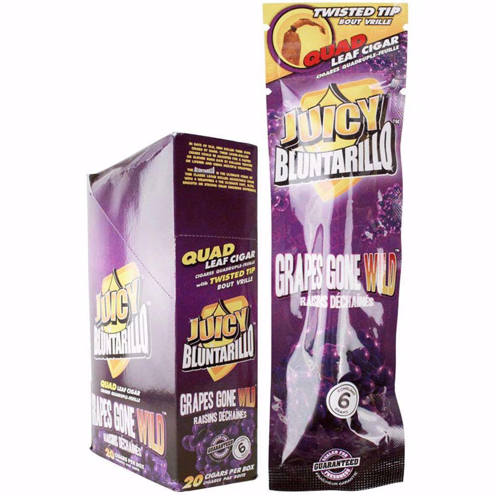 JUICY BLUNTARILLO GRAPES GONE WILD FLAVORED QUAD LEAF CIGARS | Rolling Ace