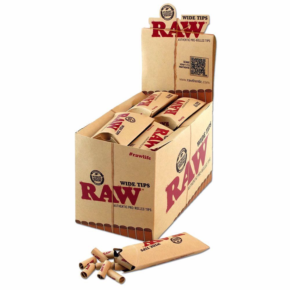 Raw Wide Pre-Rolled Unbleached Tips | Rolling Ace