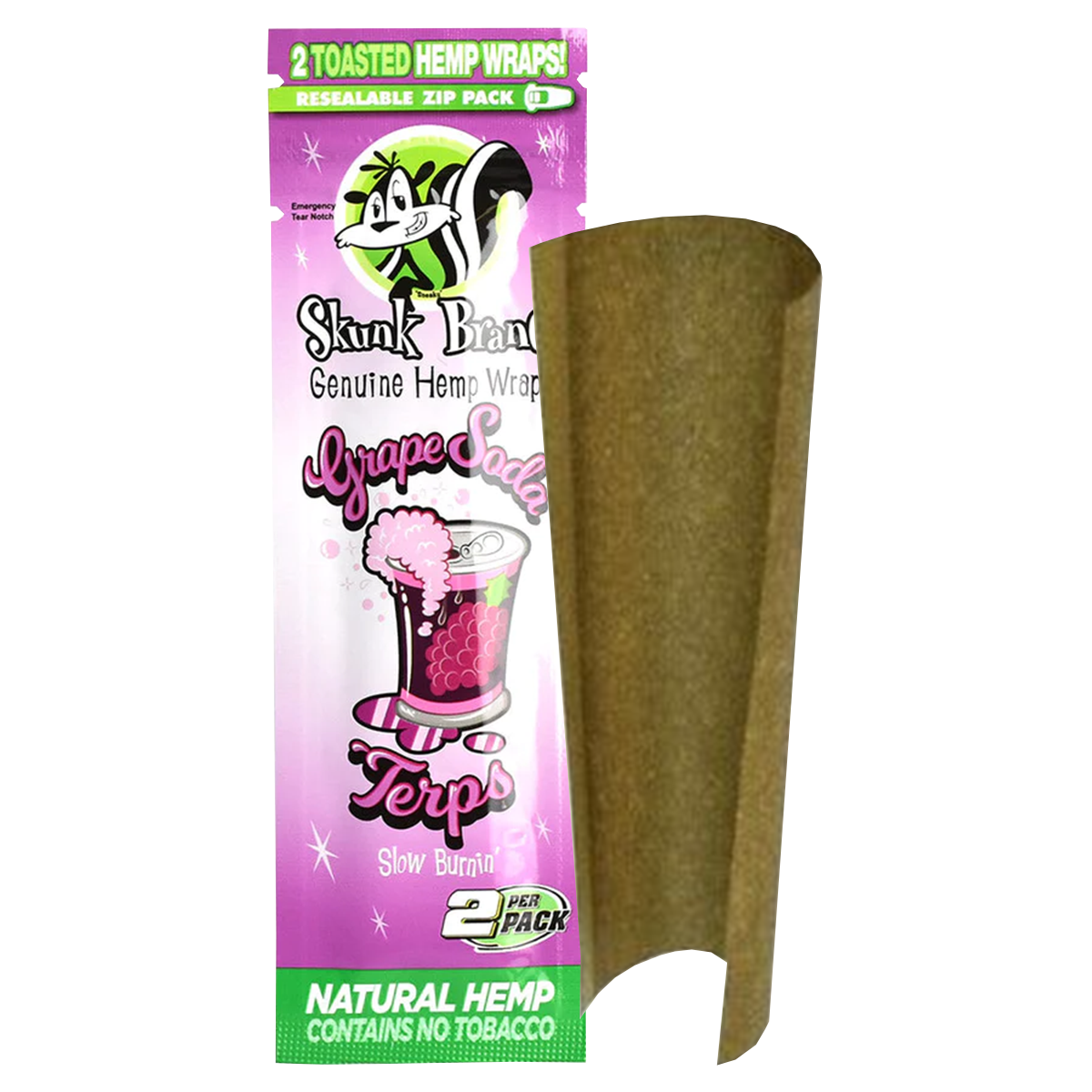 Skunk Grape Soda Terp Enhanced Flavored Hemp Wraps | Rolling Ace