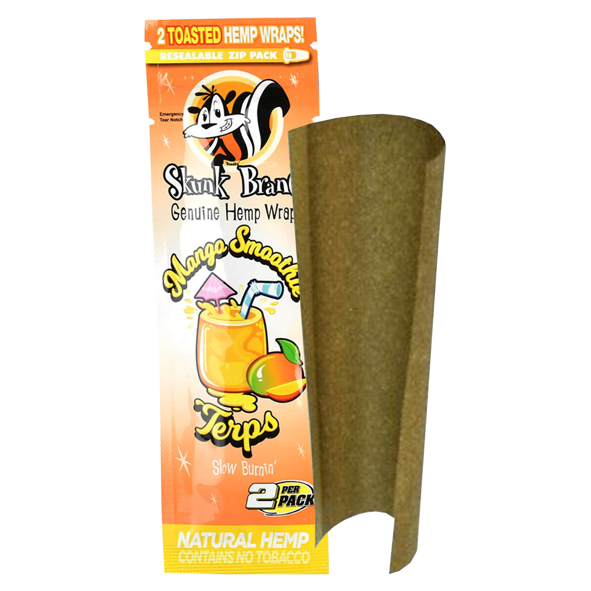 Skunk Mango Smoothie Terp Enhanced Flavored Hemp Wraps | Rolling Ace